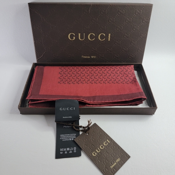 Gucci | Accessories | Nwt Gucci Handkerchief 0 Cotton 45x45cm | Poshmark
